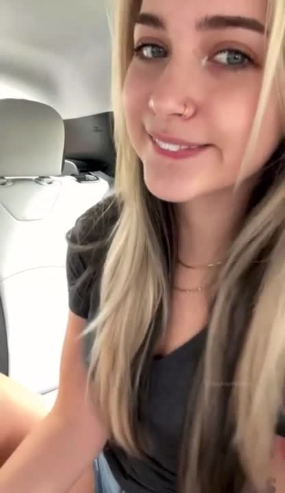 Inked Blonde Teen Licking Her Sexy Soles And Toes In The Car Feet9